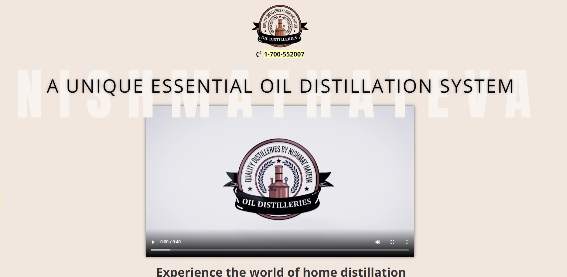 A Unique Essential Oil Distillation System